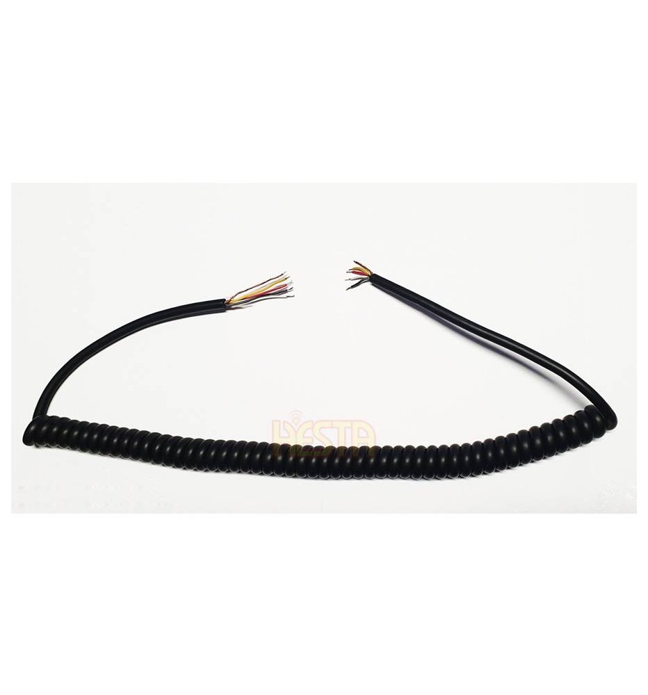 Curly cord microphone cable 4 Wires plus Shield – 270cm Long Fully Extended